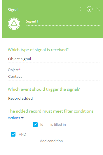 Set up a string field with the ID of a contact. | Community Creatio
