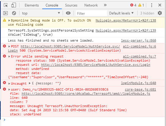 Unable To Login To Local Instance Uncaught Terrasoftunauthorizedexception Community Creatio
