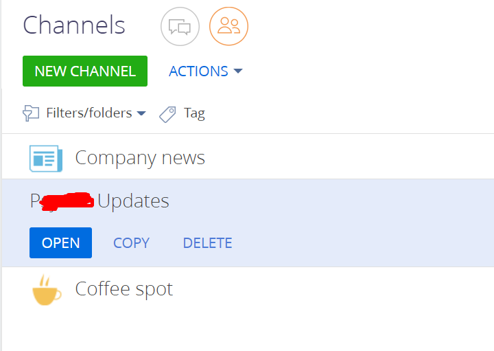 Adding a message (feed) to a specific channel in Feed section via ...