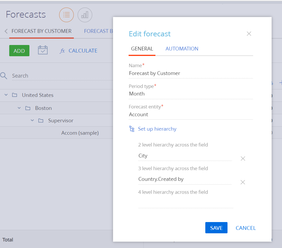 Forecast on View objects | Community Creatio