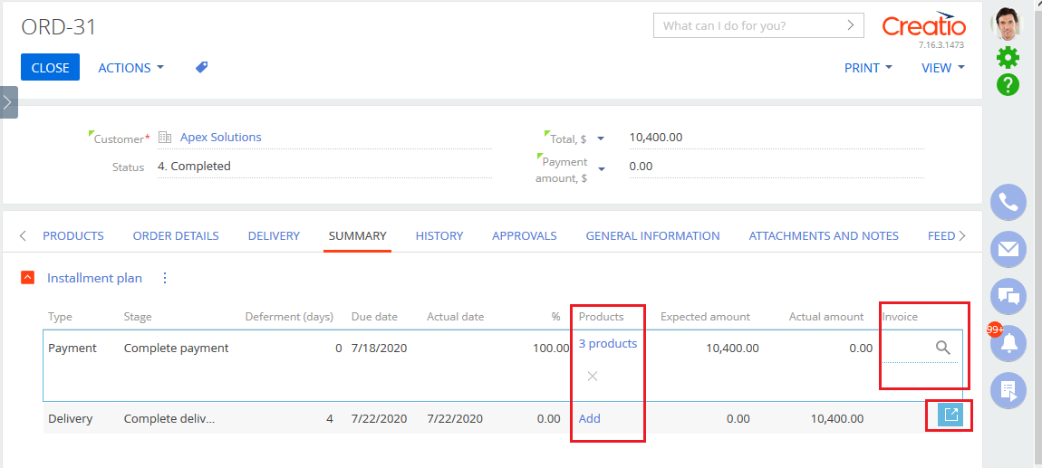 Block details based on condition | Community Creatio