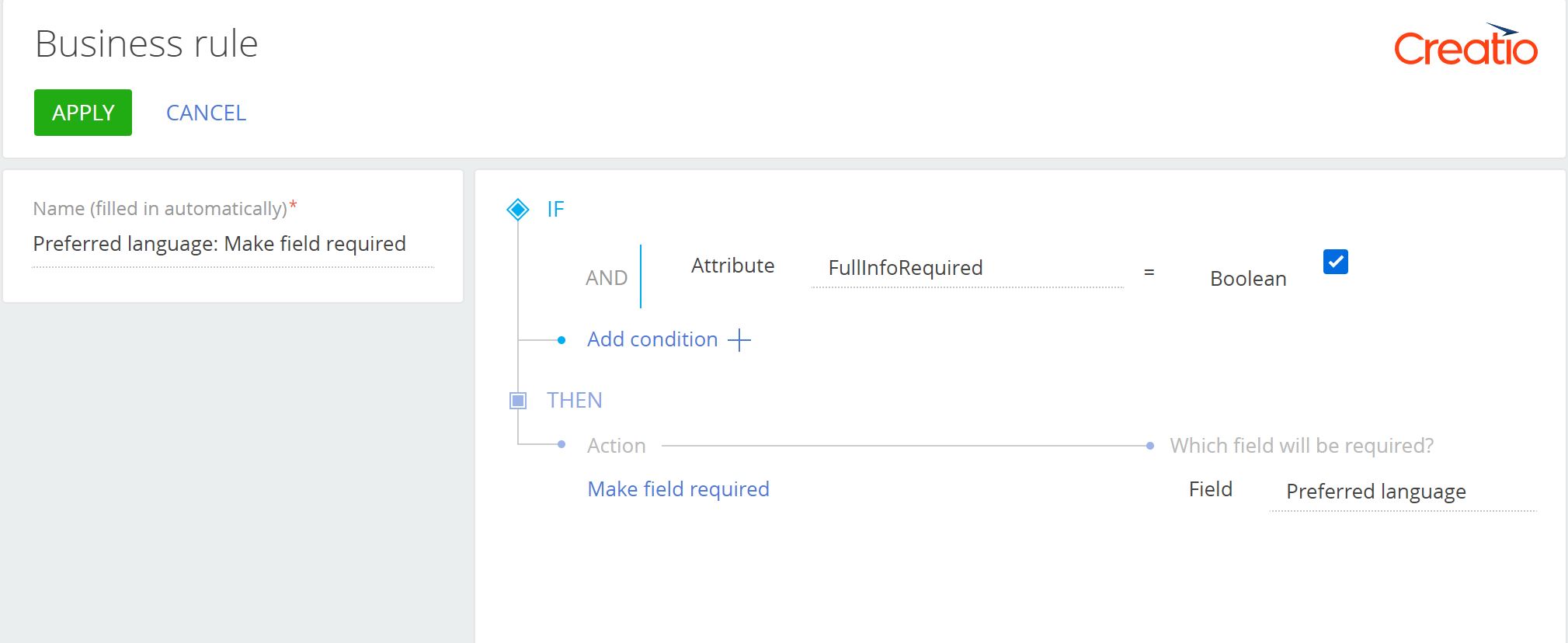 Setting a required field with client code | Community Creatio