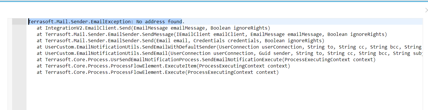 "No address found" error when sending email using explicit email ...