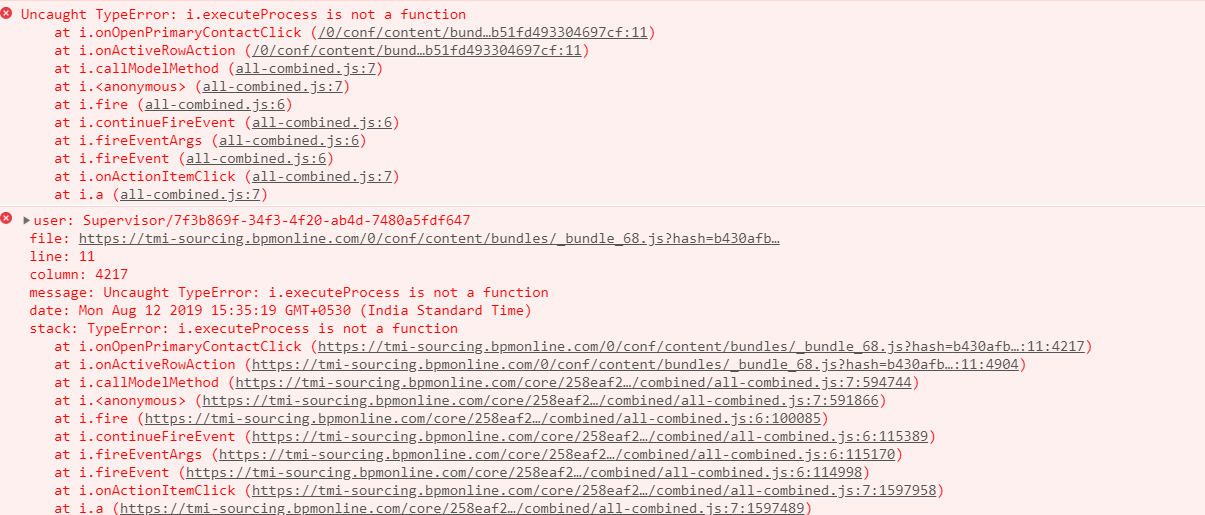 Error While Calling Business Process While Clicking A Call Button Community Creatio