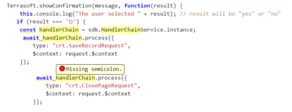 Save and close the page after clicking Yes in the confirmation box ...