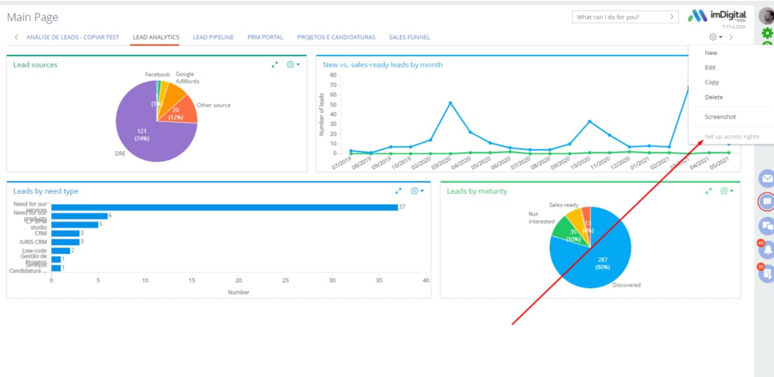Access rights for dashboards | Community Creatio