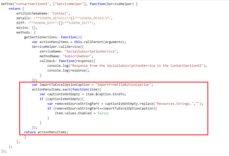 How To Disable Section Actions Community Creatio