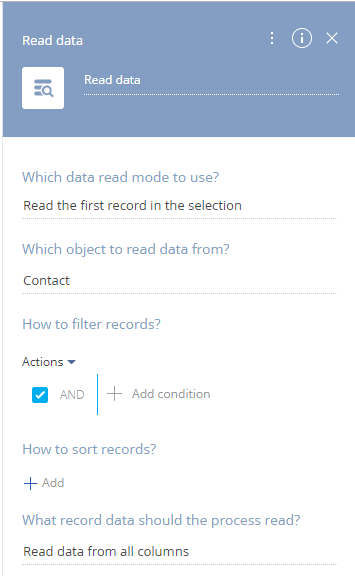 Get columns read in "Read data" step | Community Creatio
