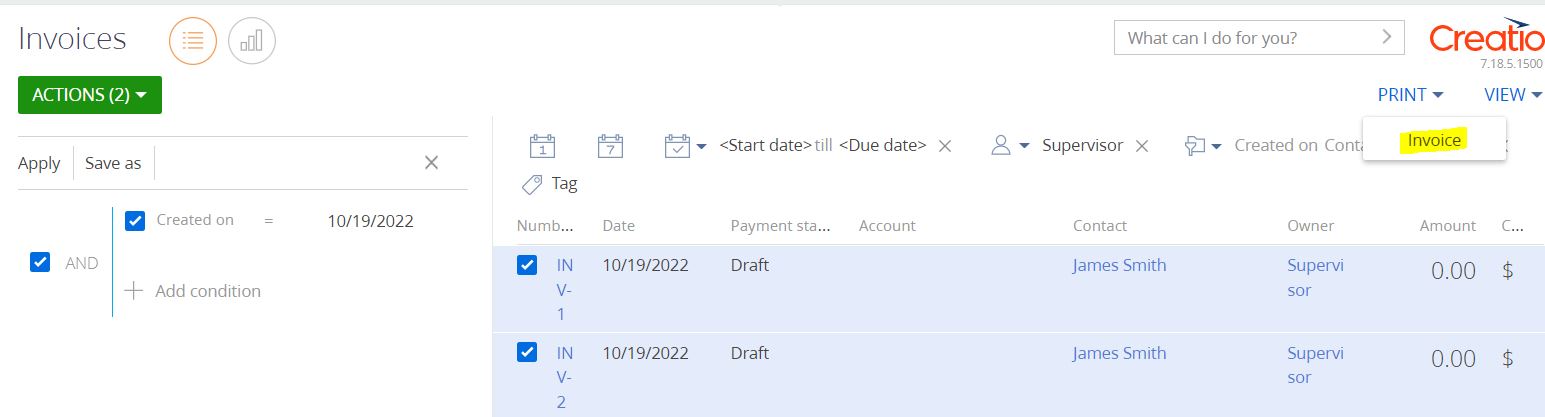 Enable Printable For Multiple Section Records Community Creatio