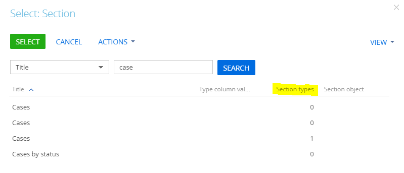 Section types | Community Creatio