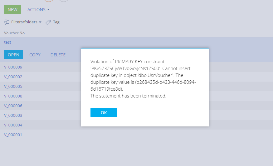 Primary Key Constraint While Adding A New Record Community Creatio