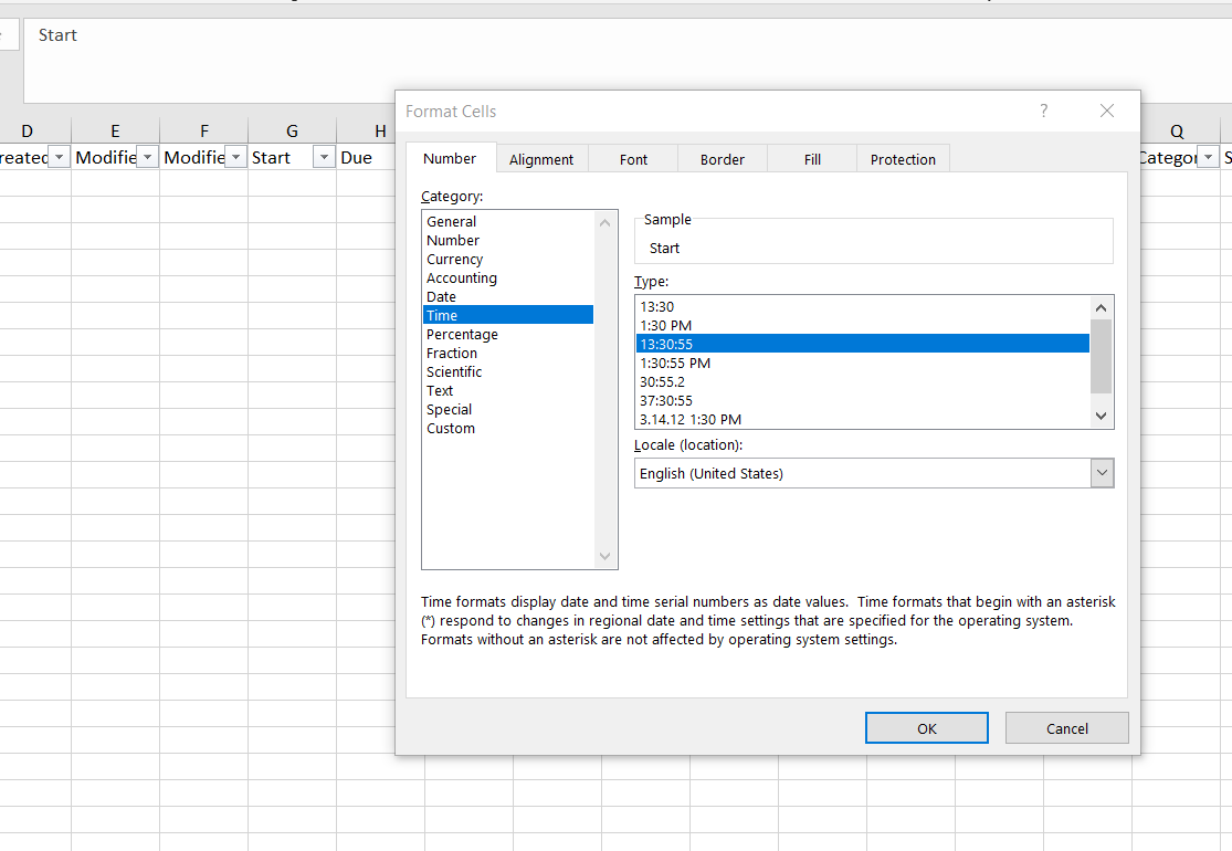 Excel reports: Error when using time fields | Community Creatio