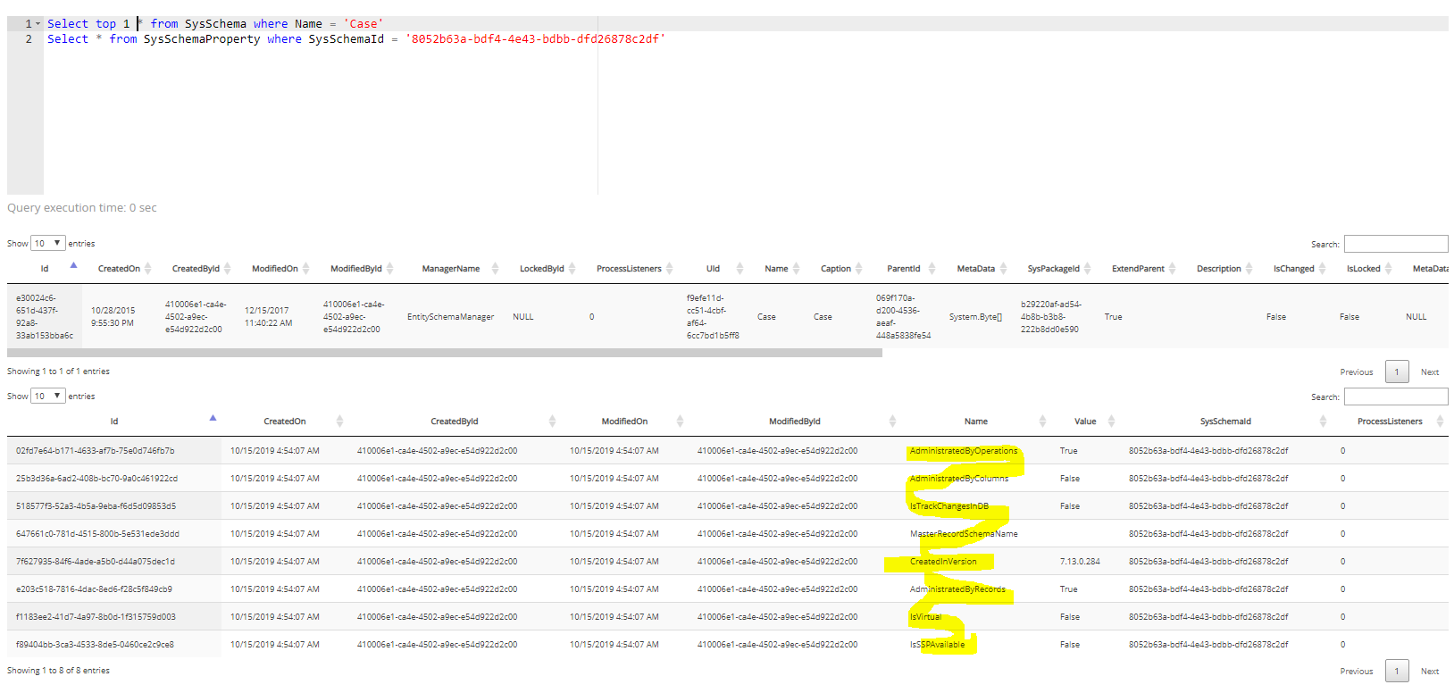 Section objects and section object fields names | Community Creatio