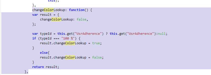Change the virtual field colour based on the value change in that field ...