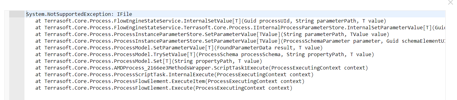 Getting error while assigning the value to Process parameter of type "FILE" | Community Creatio
