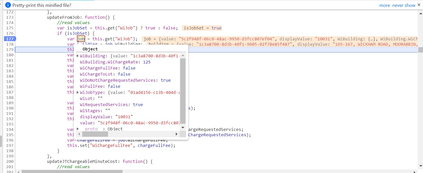 How to read object value in java script | Community Creatio