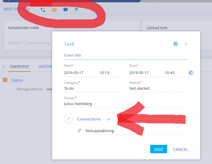 Add Connections to Tasks from Task Panel | Community Creatio